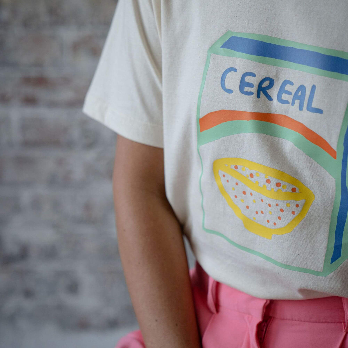 Cub & Pudding organic cotton T-shirt Cereal print - unisex adults